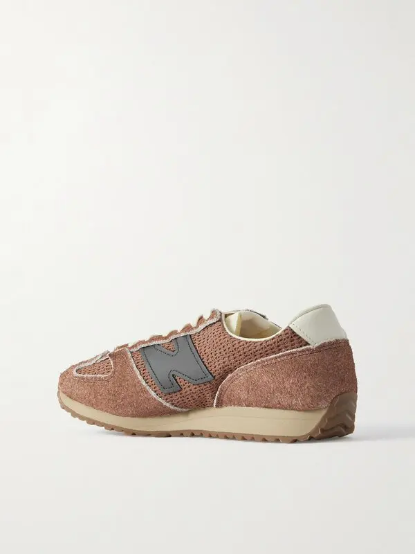 NEW BALANCE 471 Leather-trimmed Sneakers - Brown