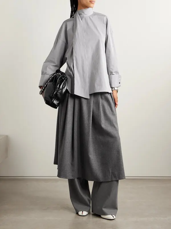 Maria Mcmanus Scarf-detailed Striped Blouse