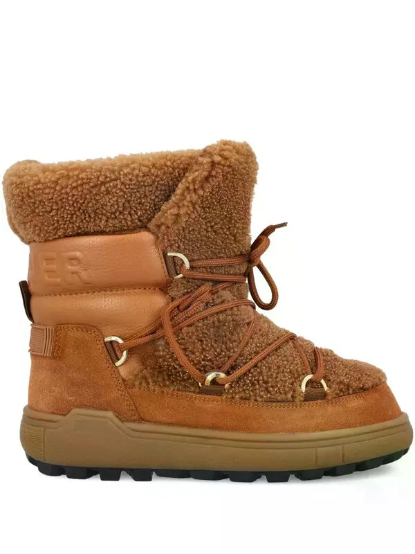 Bogner Shearling Leather Ankle Boots - Brown