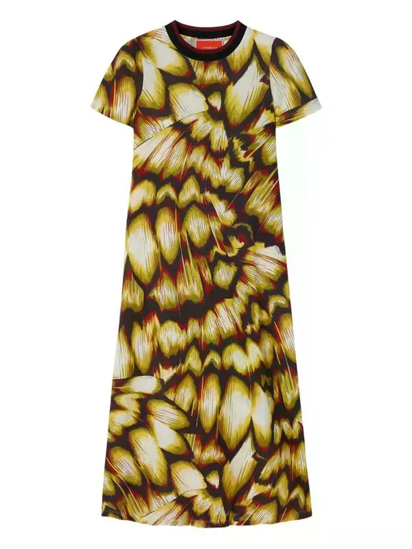 La DoubleJ All-over Print Midi Dress - Black