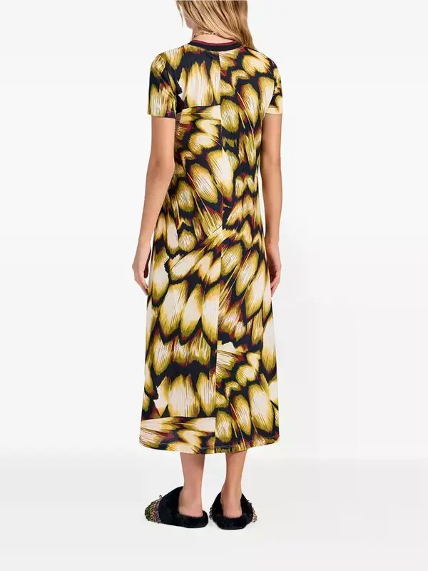 La DoubleJ All-over Print Midi Dress - Black