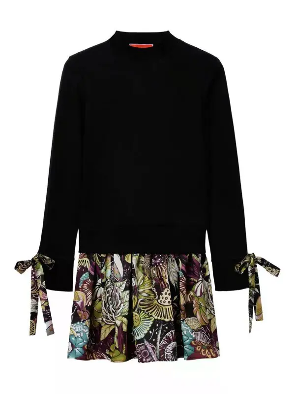 La DoubleJ Floral-print Mini Dress - Black