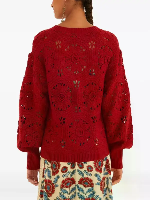 Farm Rio Openwork Buttoned Cardigan