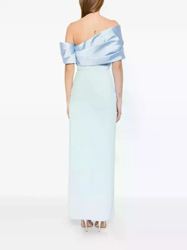 Solace London Draped Off-shoulder Dress - Blue
