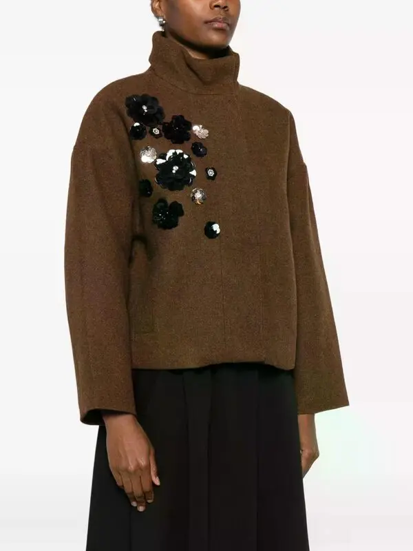 PSOPHIA Floral-appliqué Wool Jacket