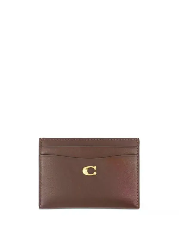 COACH Leather Card Case - Brown