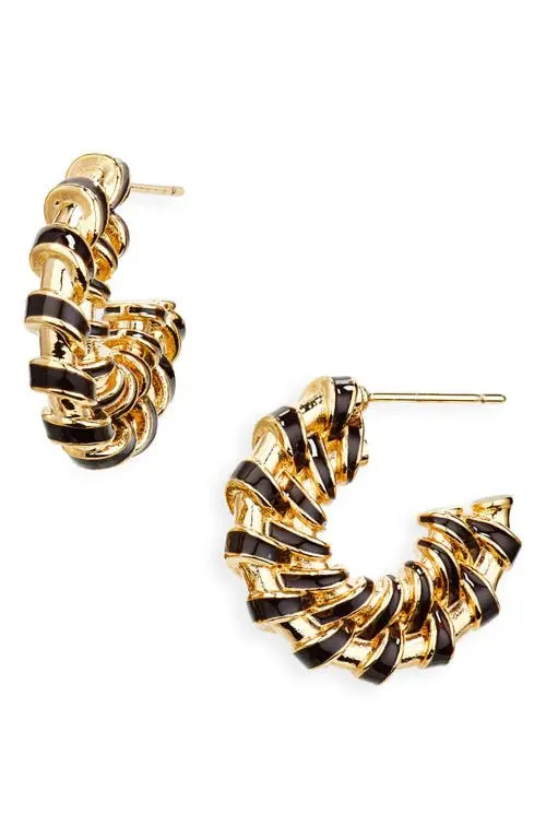 Zimmermann Mini Loom Hoop Earrings - Gold/burgundy