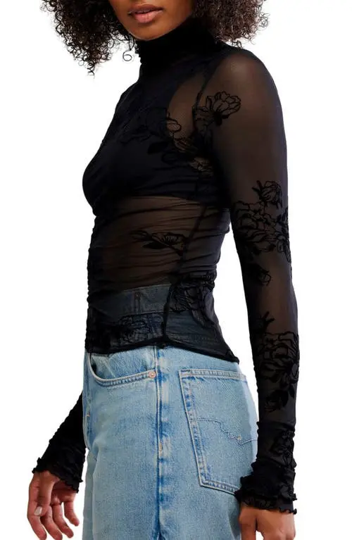 Free People Lace Mesh Top