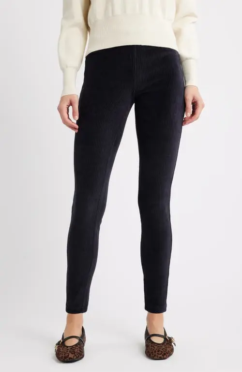 Hue Classic Stretch Corduroy Leggings - Black