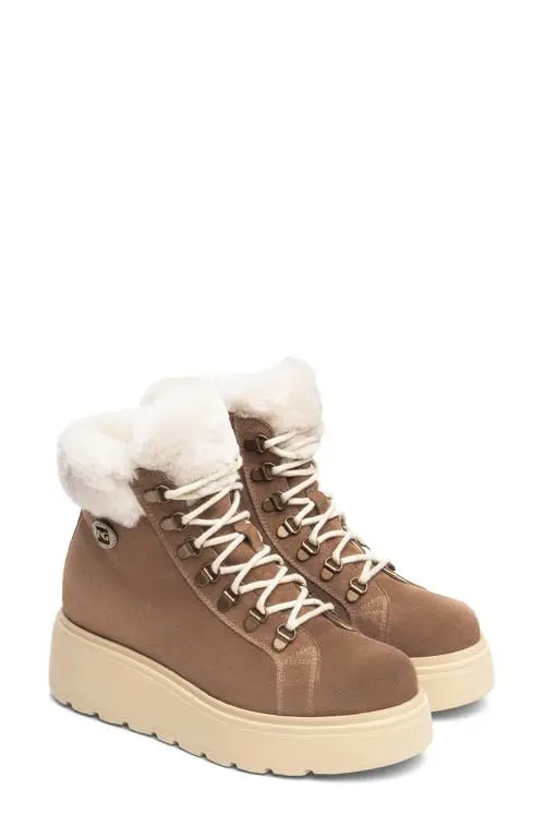 NEROGIARDINI Faux Shearling Hiker Boots