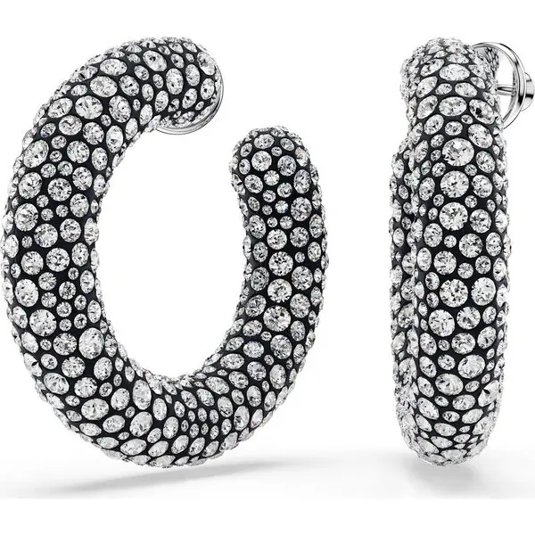 SWAROVSKI Sublima Hoop Earrings - White/silver