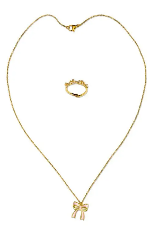 ISCREAM Bows Ring And Necklace Set - Gold