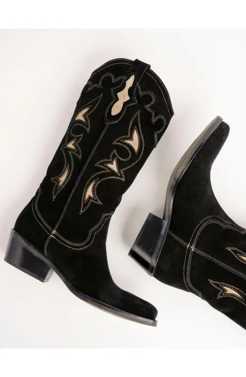 Penelope Chilvers Jolene Paloma Western Boot - Black/bone