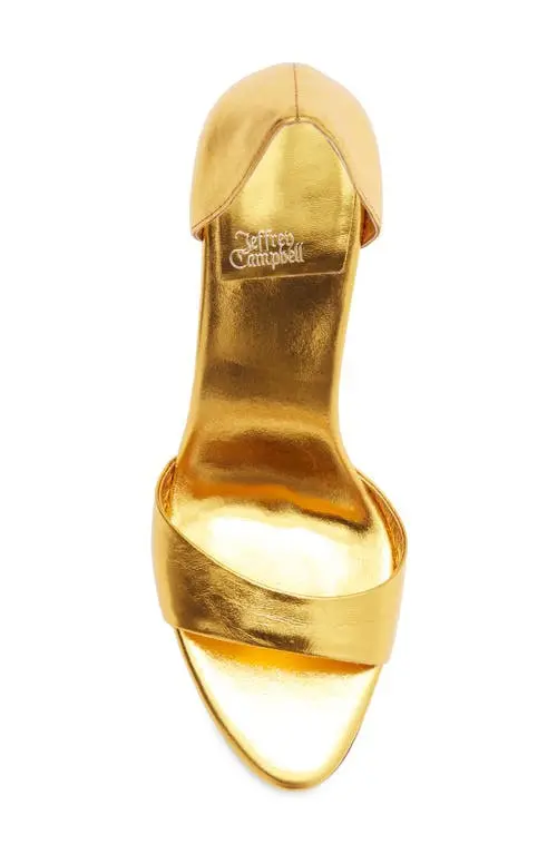 Jeffrey Campbell Cheat Code Stiletto Sandal - Dark Gold Metallic