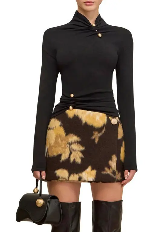 Cult Gaia Callie Asymmetric Neck Top - Black