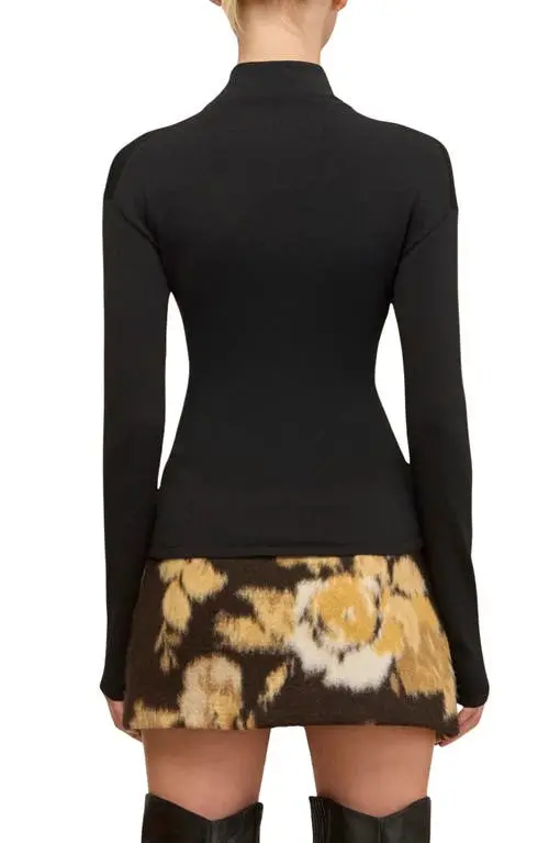 Cult Gaia Callie Asymmetric Neck Top - Black