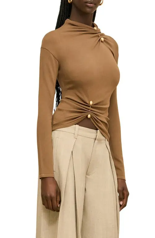 Cult Gaia Callie Asymmetric Neck Top - Sparrow