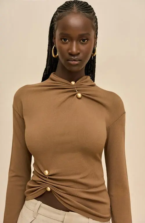 Cult Gaia Callie Asymmetric Neck Top - Sparrow
