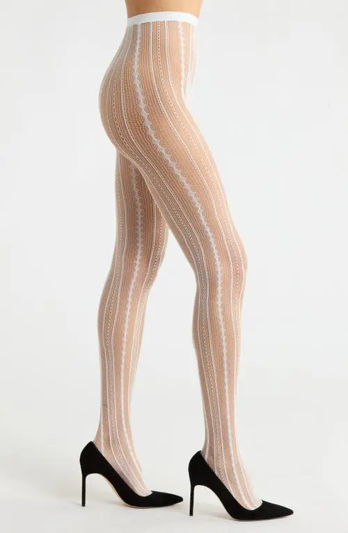 Nordstrom Lace Patterned Tights - Ivory Sweet