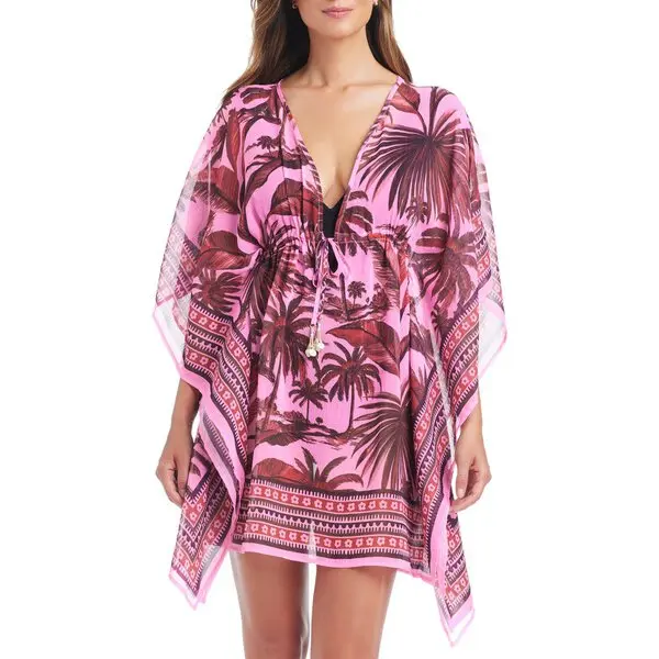 ROD BEATTIE Plunge Semisheer Cover-up Caftan - Sugar Beach