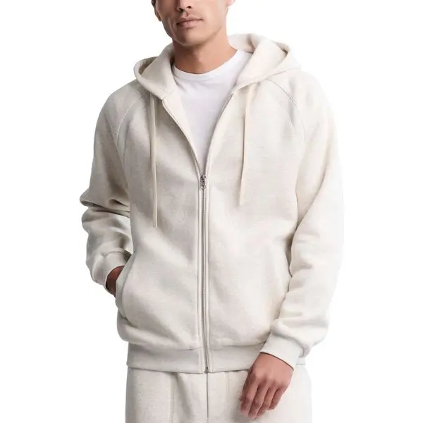 Barefoot Dreams Fleece Zip Up Hoodie - Heather Cream