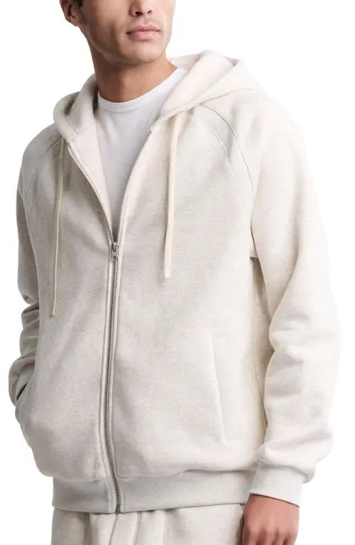 Barefoot Dreams Fleece Zip Up Hoodie - Heather Cream