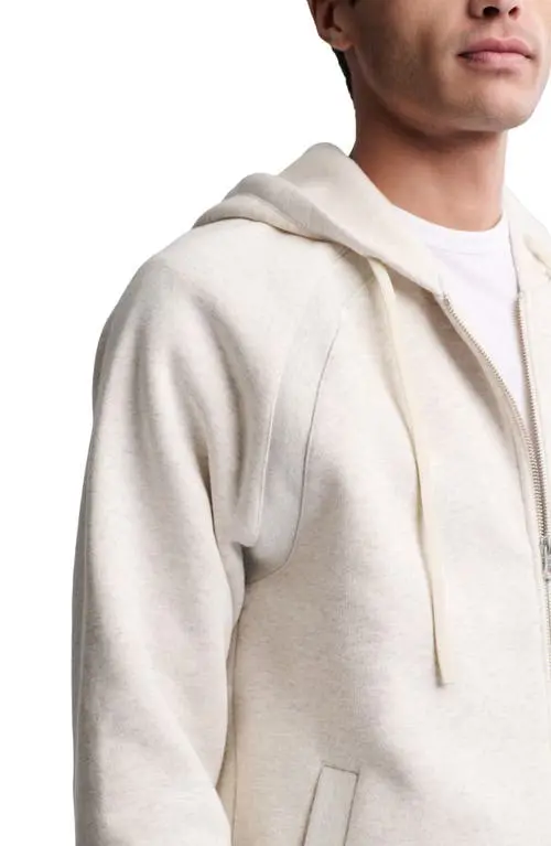 Barefoot Dreams Fleece Zip Up Hoodie - Heather Cream