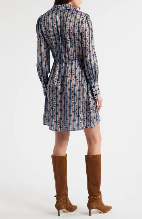 Sam Edelman Chain Print Shirtdress - Blue Multi