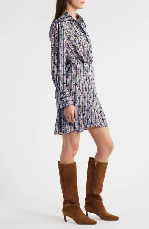 Sam Edelman Chain Print Shirtdress - Blue Multi