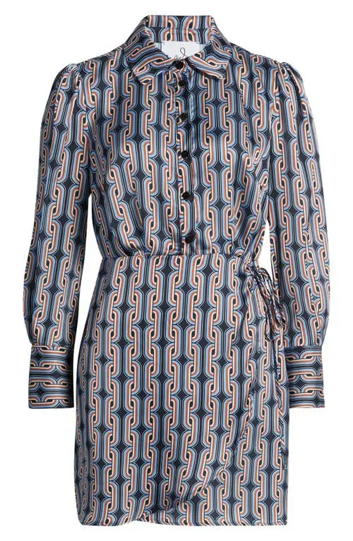 Sam Edelman Chain Print Shirtdress - Blue Multi