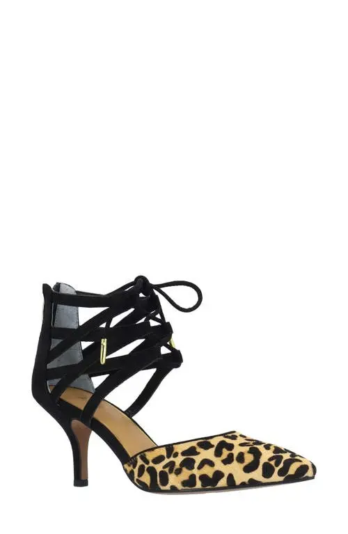 J. Reneé Milina Ankle Strap Pointed Toe Pump - Black/brown