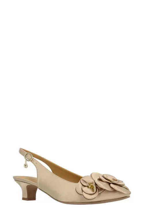 J. Reneé Jozey Pointed Toe Slingback Pumps - Beige