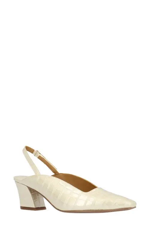 J. Reneé Stasia Croc Embossed Slingback Pumps - Pearl Beige