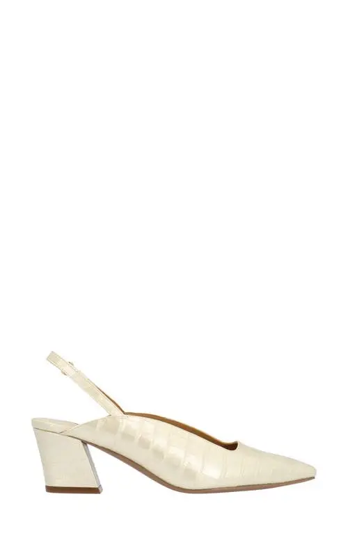 J. Reneé Stasia Croc Embossed Slingback Pumps - Pearl Beige