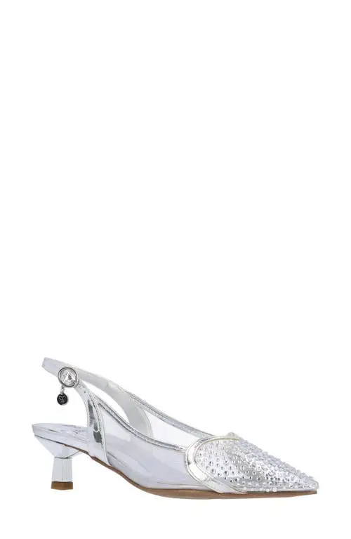 J. Reneé Pointed Toe Slingback Pumps - Silver/clear
