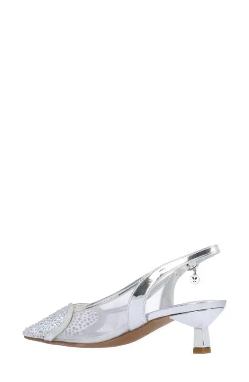 J. Reneé Pointed Toe Slingback Pumps - Silver/clear
