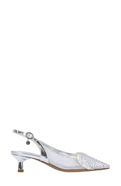J. Reneé Pointed Toe Slingback Pumps - Silver/clear