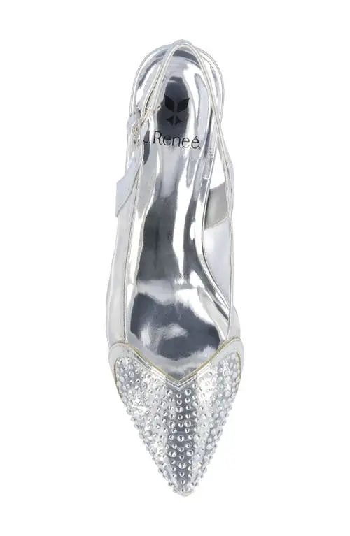 J. Reneé Pointed Toe Slingback Pumps - Silver/clear