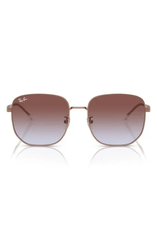 Ray-ban Irregular Sunglasses - Rose Gold/light Blue Violet