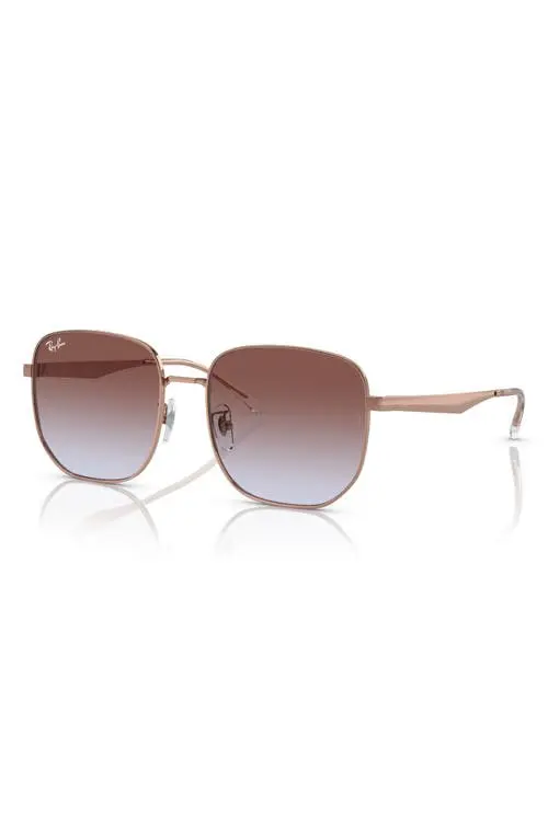 Ray-ban Irregular Sunglasses - Rose Gold/light Blue Violet