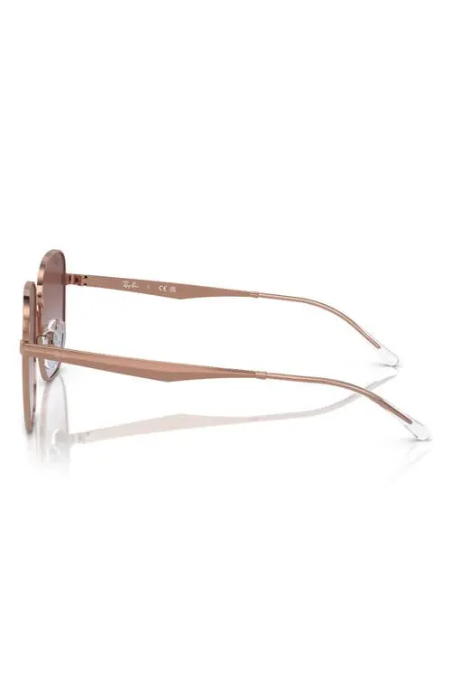 Ray-ban Irregular Sunglasses - Rose Gold/light Blue Violet