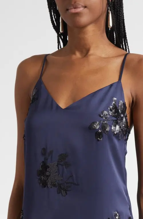 Ramy Brook Shannon Placed Sequin Floral Slipdress