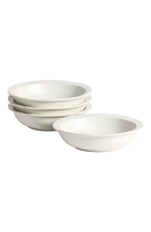 STONE + LAIN Oasis Stoneware 4-piece Pasta Bowl Set - White