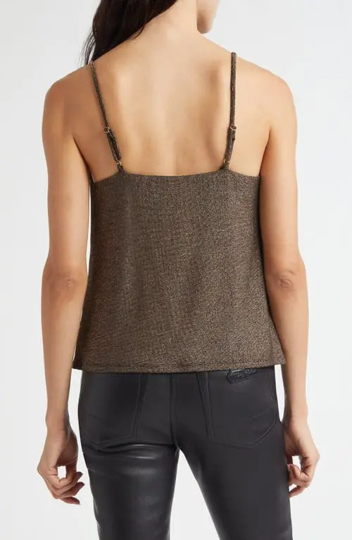 Ramy Brook Carla Metallic Cowl Neck Camisole - Gold Knit
