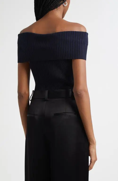 Ramy Brook Foldover Off-the-shoulder Rib Top