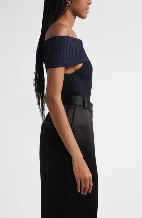 Ramy Brook Foldover Off-the-shoulder Rib Top