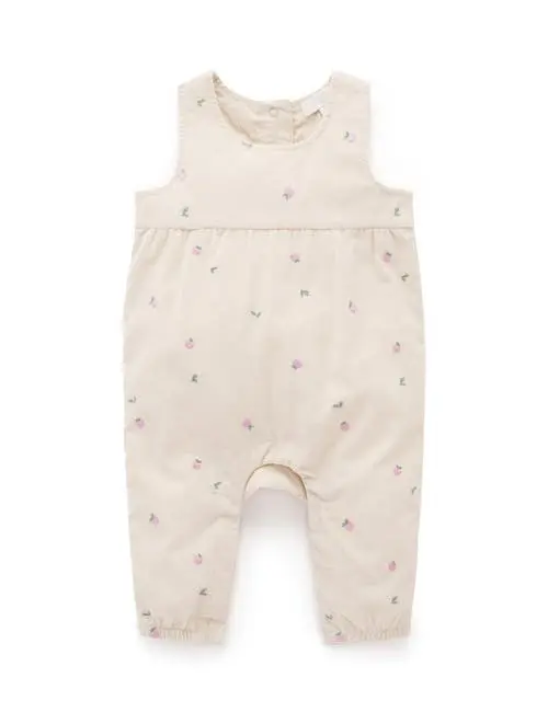 PUREBABY Embroidered Corduroy Romper - Orchard Broderie