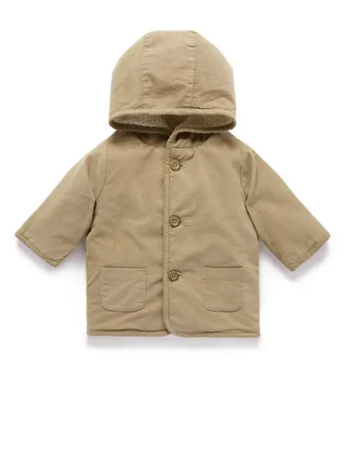 PUREBABY Corduroy Shearling Hooded Jacket