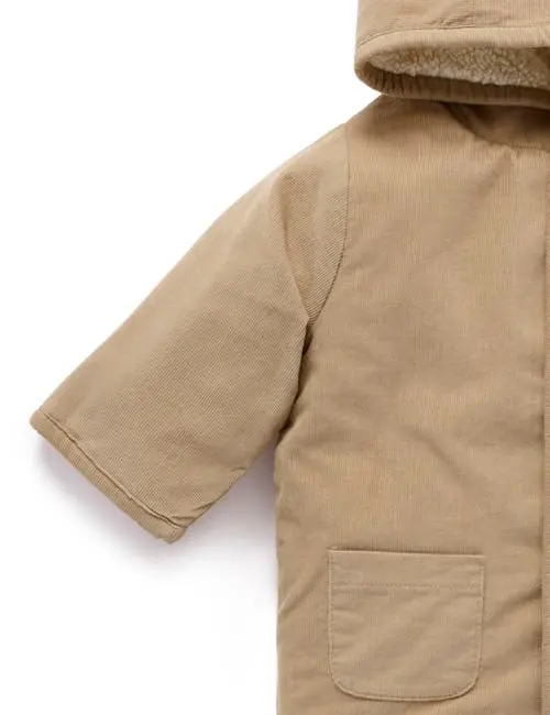 PUREBABY Corduroy Shearling Hooded Jacket