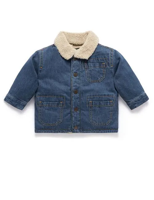 PUREBABY Denim Faux Shearling Jacket